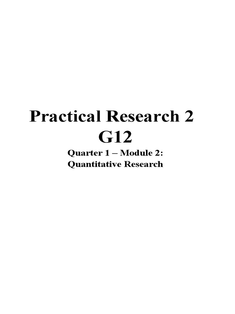Practical Research 2 Module 2 | PDF | Quantitative Research ...
