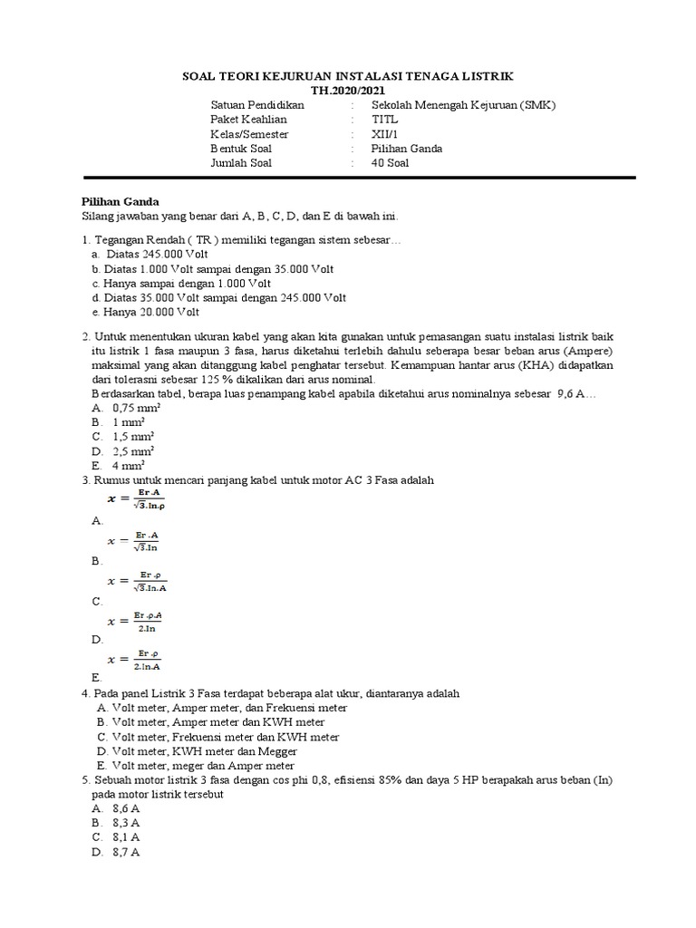 Soal ITL Kelas XII | PDF