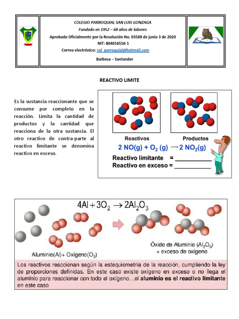Reactivo Limitante y en Exceso en Química | PDF | Ácido sulfúrico ...