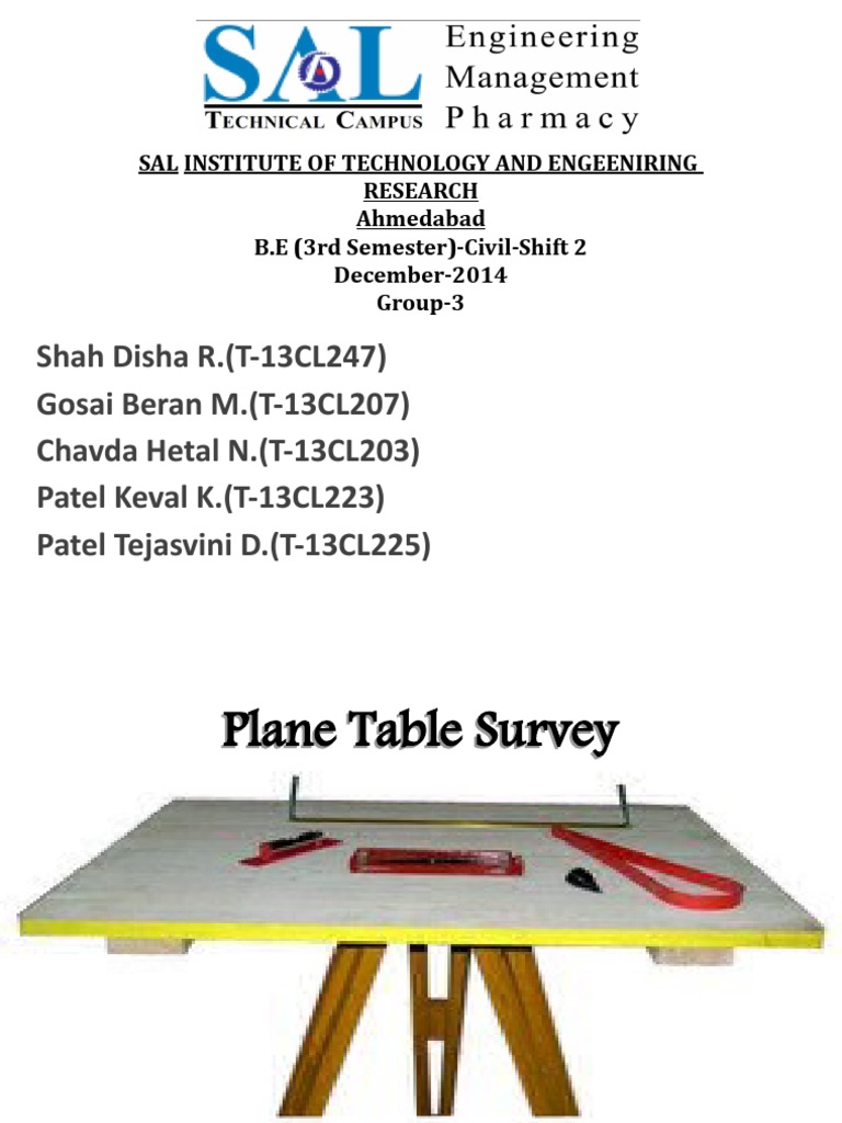 Analysis of Plane Table Surveying Techniques: A Case Study of the SAL Institute of Technology ...