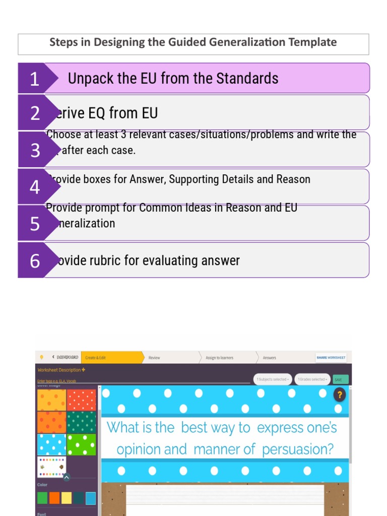 S7.10 - Steps in Designing The Guided Generalization and Sample in ...