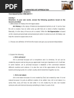 Arts Appreciation Midterm Exam | PDF | Idea | Composition (Visual Arts)