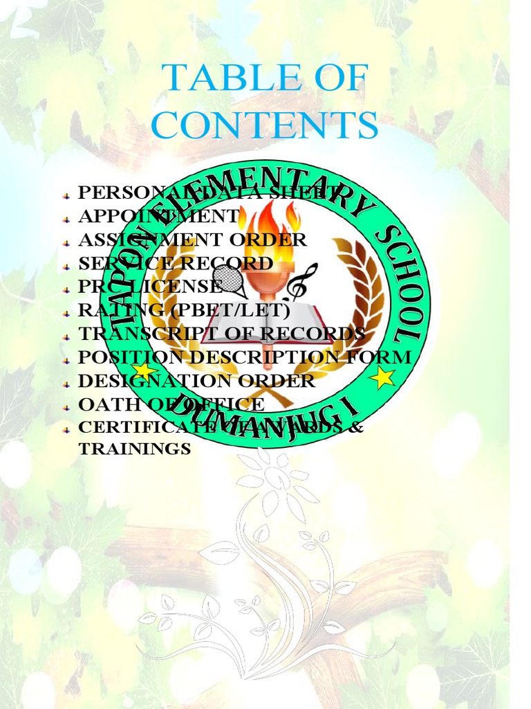201 File Contents Overview | PDF