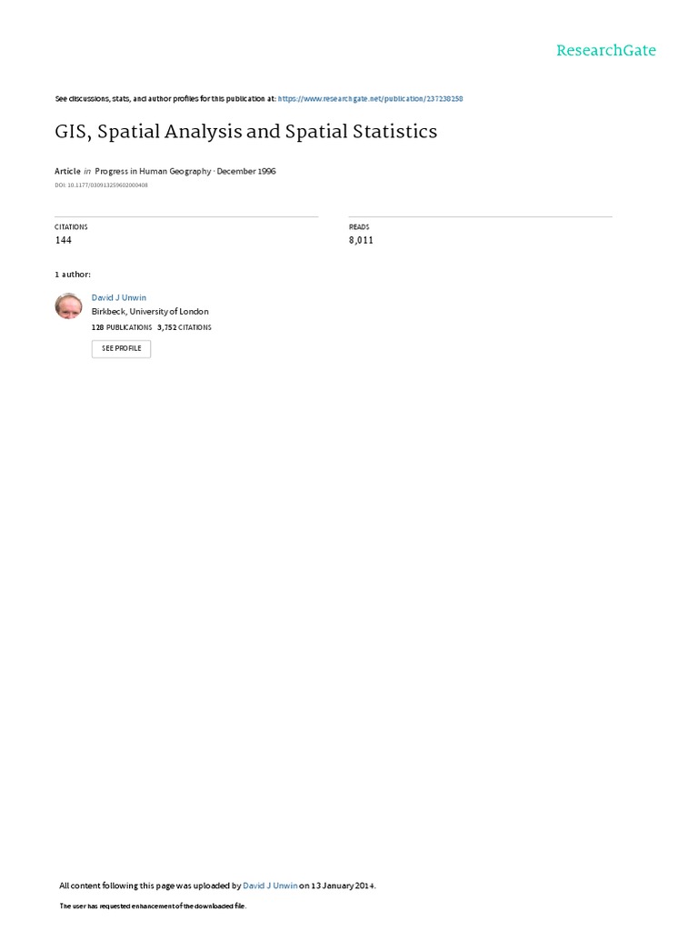 GIS Spatial Analysis and Spatial Statistics | PDF | Spatial Analysis ...