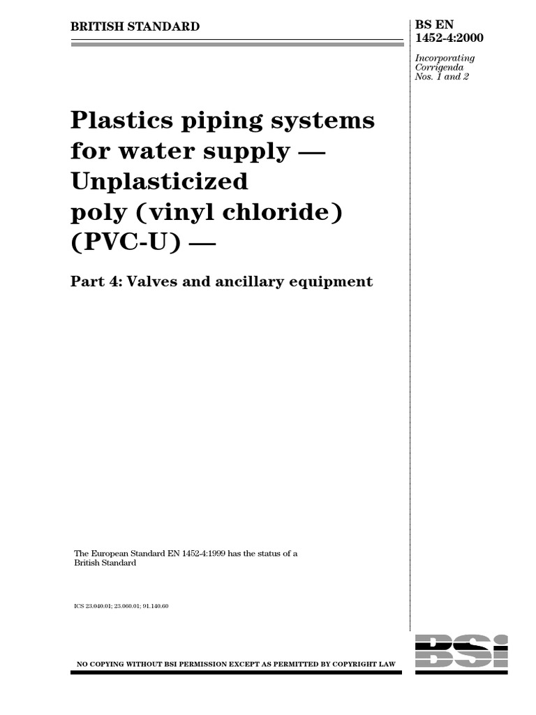 BS en 1452 Part 4 PDF | PDF | Polyvinyl Chloride | Thermoplastic