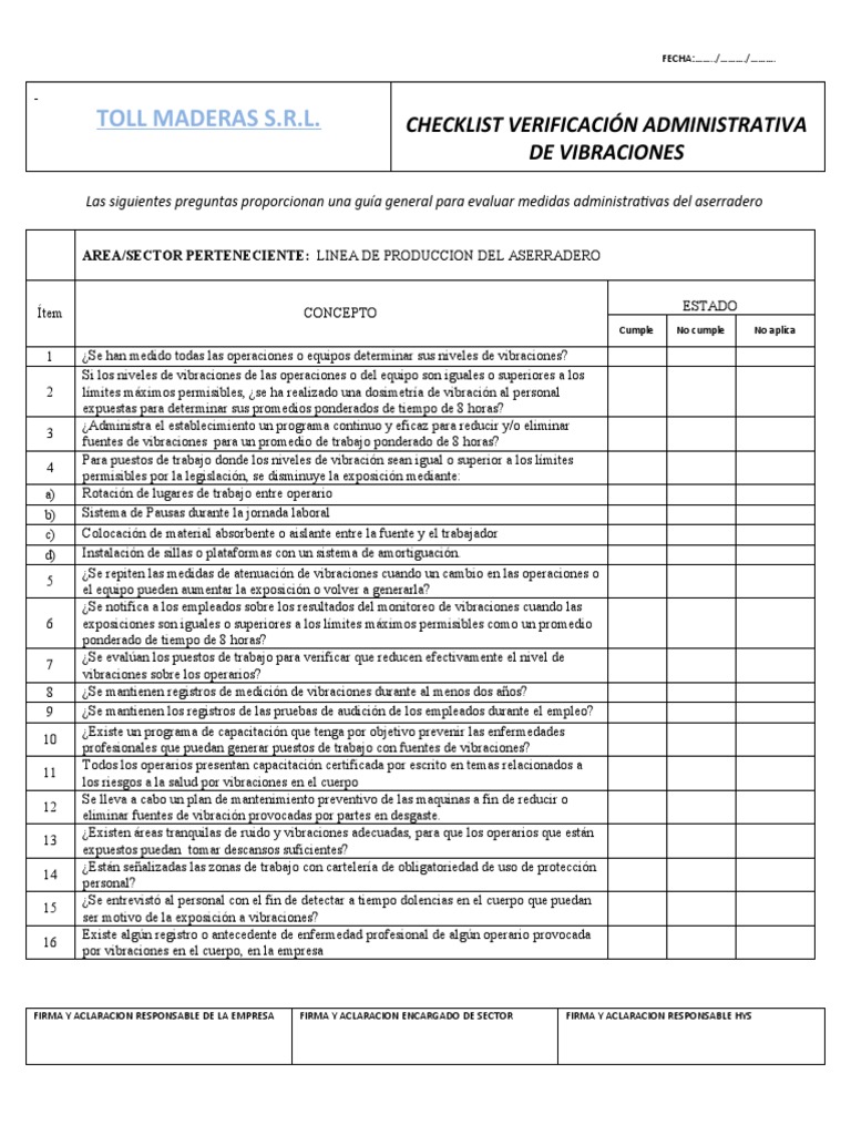 Checklist para Medidas Administrativas | PDF | Salud y bienestar | Medicina
