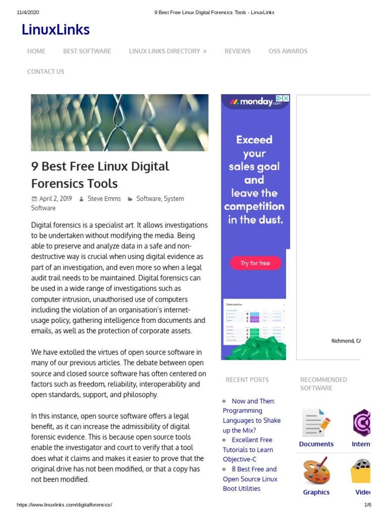 Digital Forensics Tools - LinuxLinks PDF | PDF | Computer Forensics | Desktop Environment
