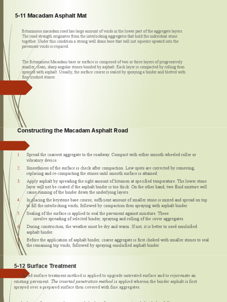 11 Macadam Asphalt Mat | PDF | Road Surface | Construction Aggregate