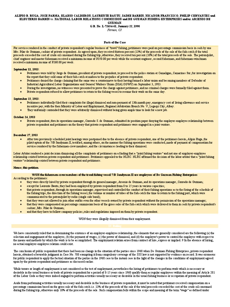Ruga vs. NLRC | PDF | Employment | Labour Law