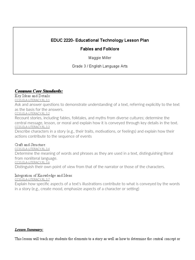 Ed Tech Lesson Plan | PDF | Reading Comprehension | Homework