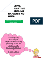 Grade 11 - Conative, Informative at Labeling Na Gamit NG Wika | PDF
