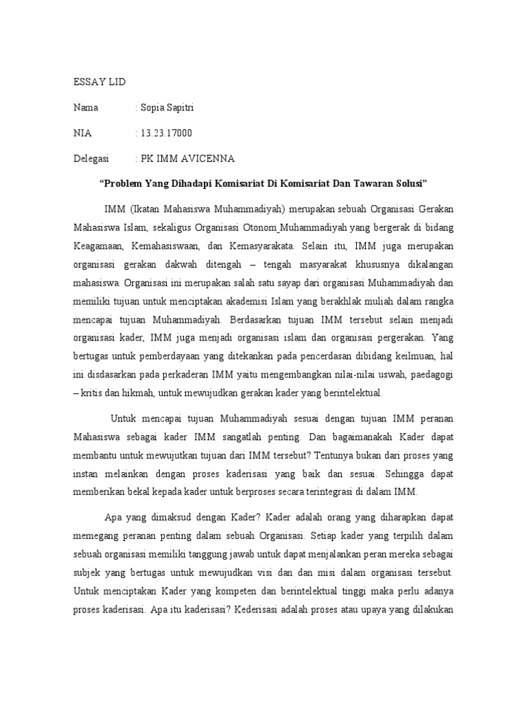 Tugas Essay Lid | PDF