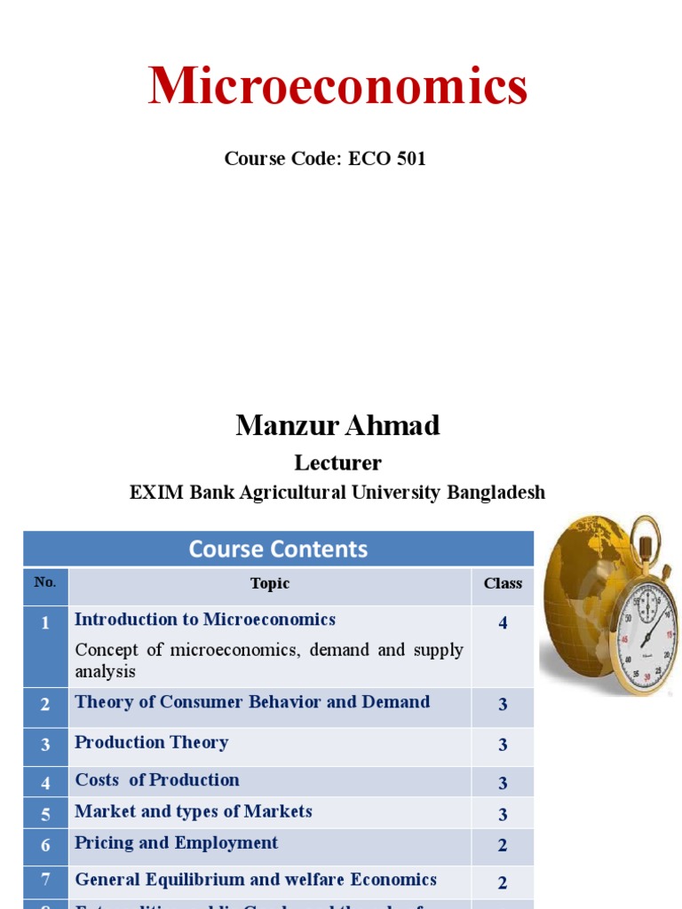 Microeconomics Foundations: An Introduction to the Core Concepts ...