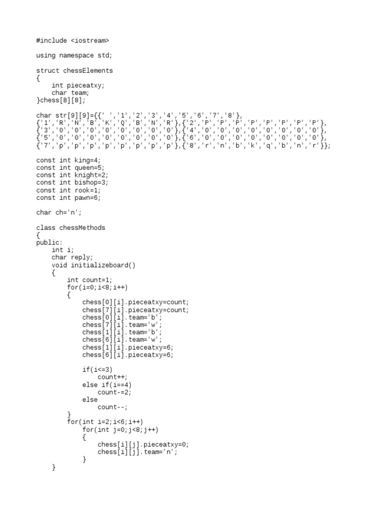 Chess Game In C Pdf Object Oriented Programming Computer 3286