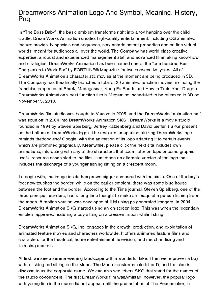 Dreamworks Animation Logo and Symbol Meaning History Pngphqaf PDF | PDF ...