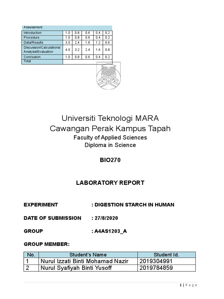 Full Experiment Digestion Starch in Human | Download Free PDF | Starch ...