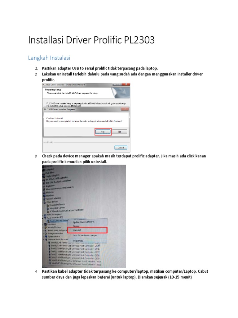 Instalasi Driver Prolific PL2303 Windows 10 | PDF