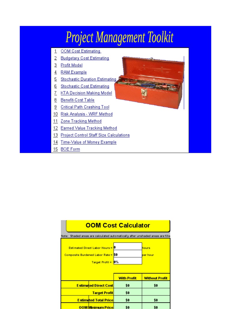 Project Management Toolkit | PDF | Cost | Cost Of Goods Sold