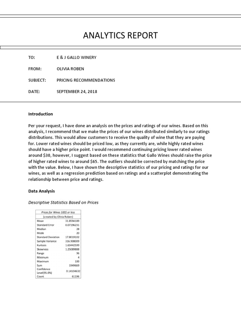 Analytics Report | PDF | Regression Analysis | Linear Regression
