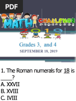 Grade 1 Math Quiz Bee | PDF | Subtraction | Mathematics