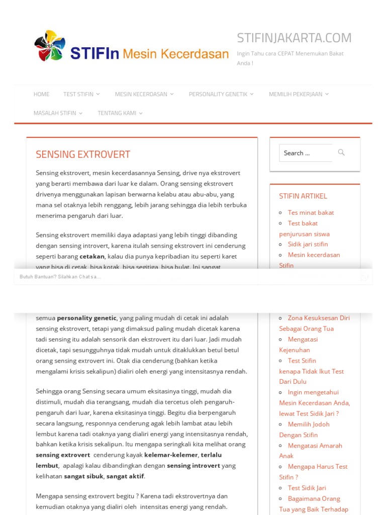 Sensing Extrovert PDF | PDF | Karier & Perkembangan | Pengembangan Diri