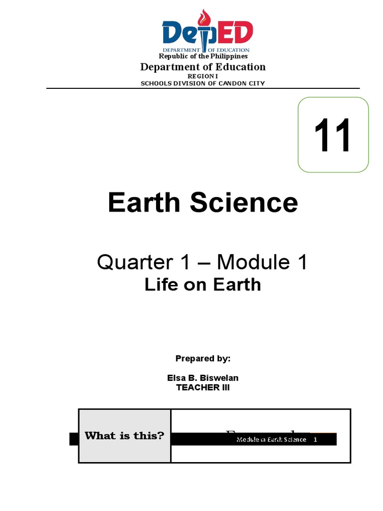 Earth Science: Quarter 1 - Module 1 | PDF | Atmosphere | Atmosphere Of ...