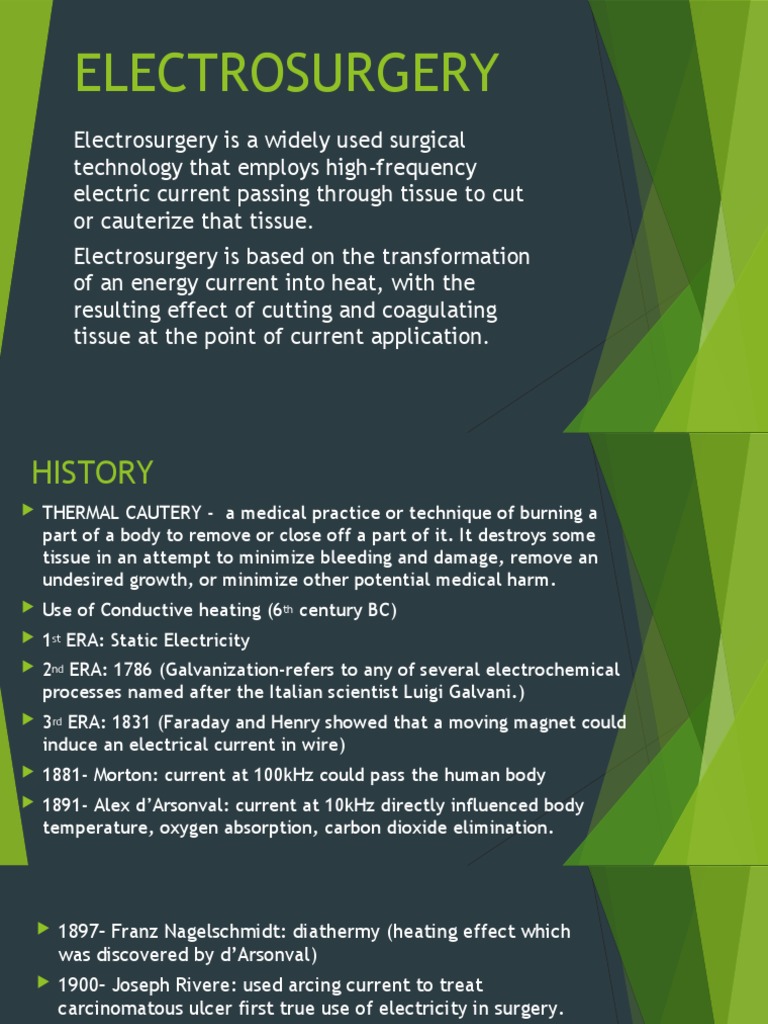 Electrosurgery Overview and ESU Diagram | PDF | Electromagnetism | Nature