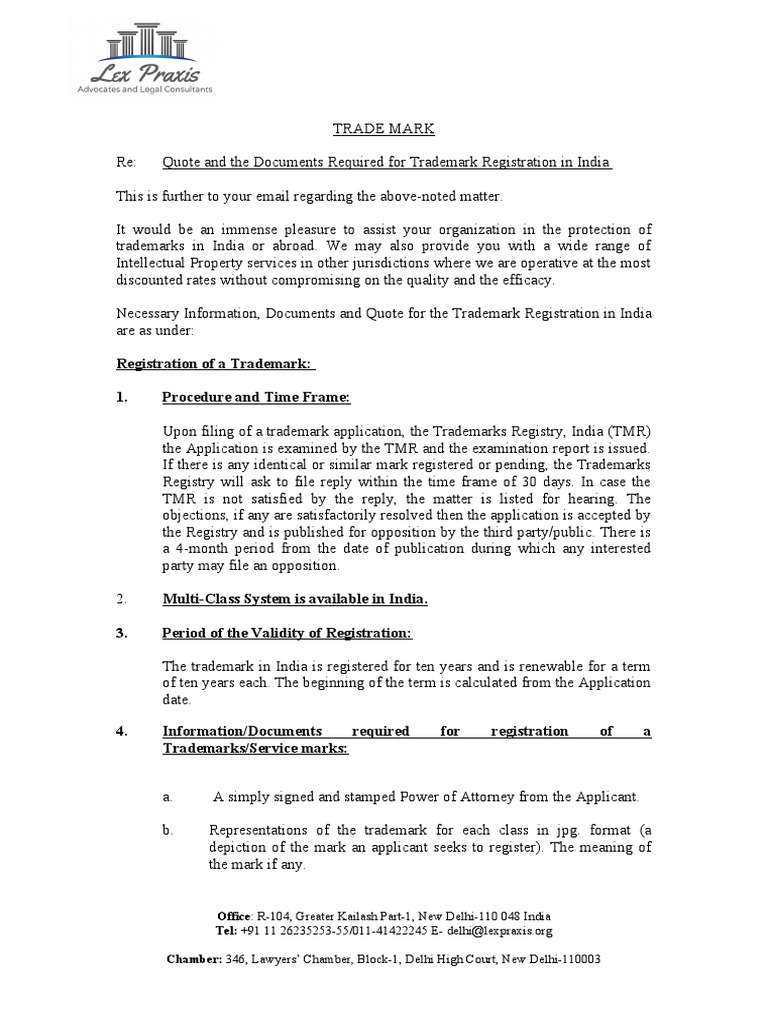 Trademark Registration - Complete Details | PDF | Trademark | Private Law