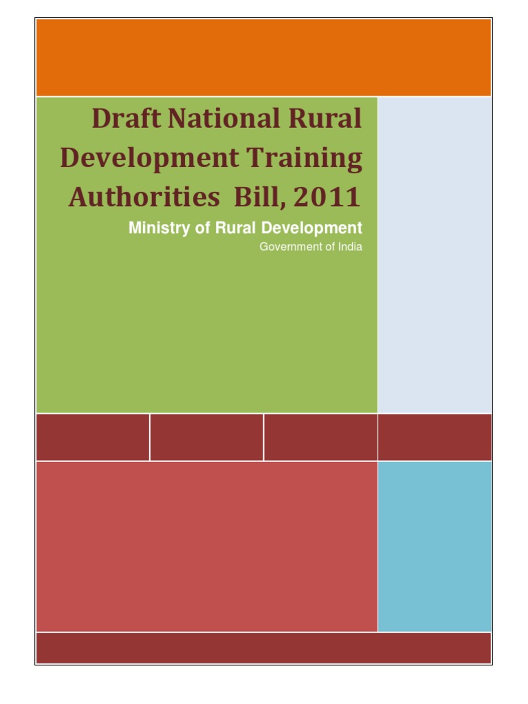 Draft National Rural Development Training Authorities Bill, 2011 | PDF ...