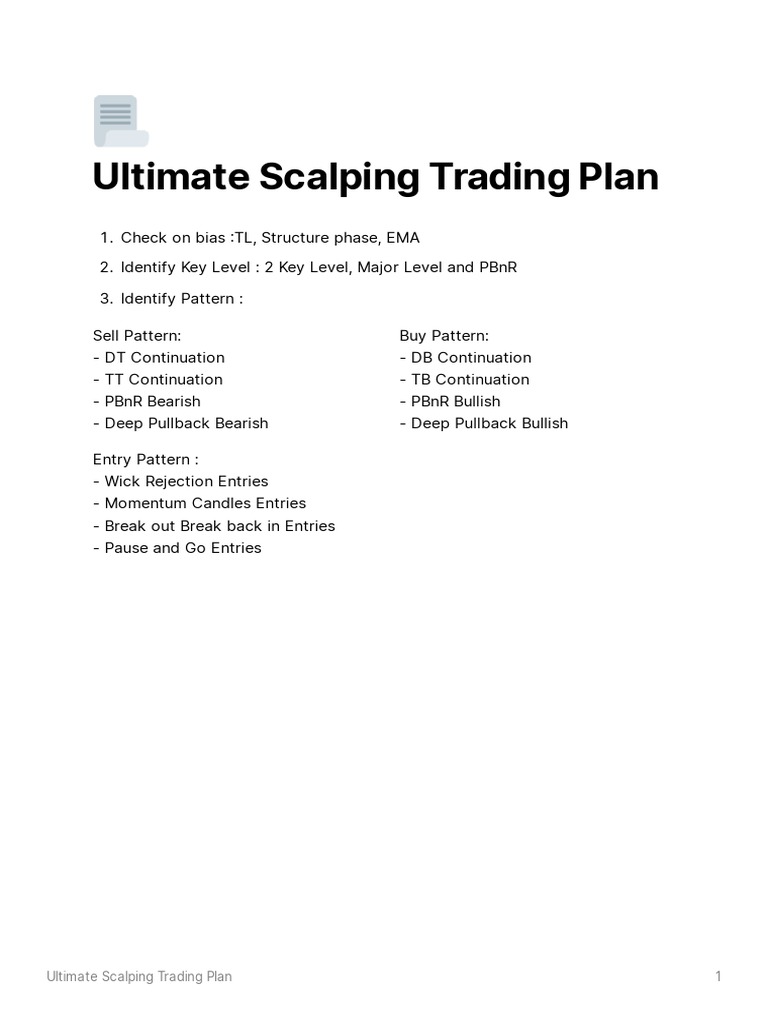 Ultimate Scalping - Trading Plan PDF | PDF