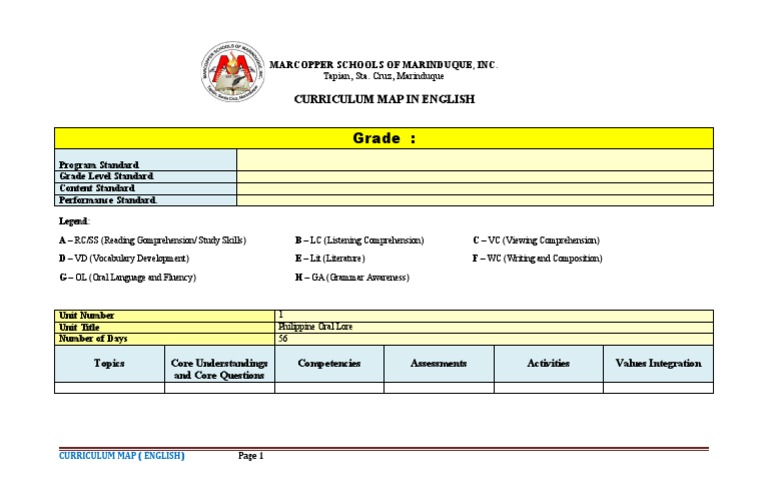 Curriculum Map Format | PDF
