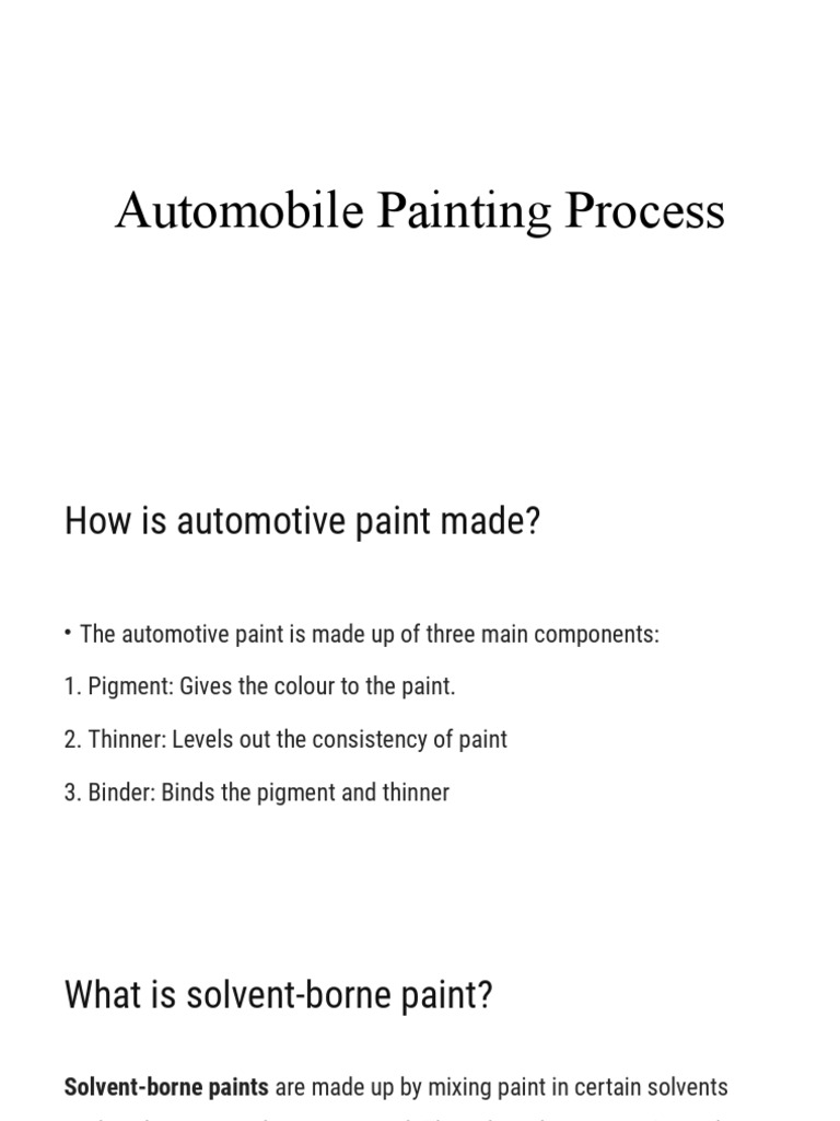 Automobile Painting Process | PDF | Paint | Paintings