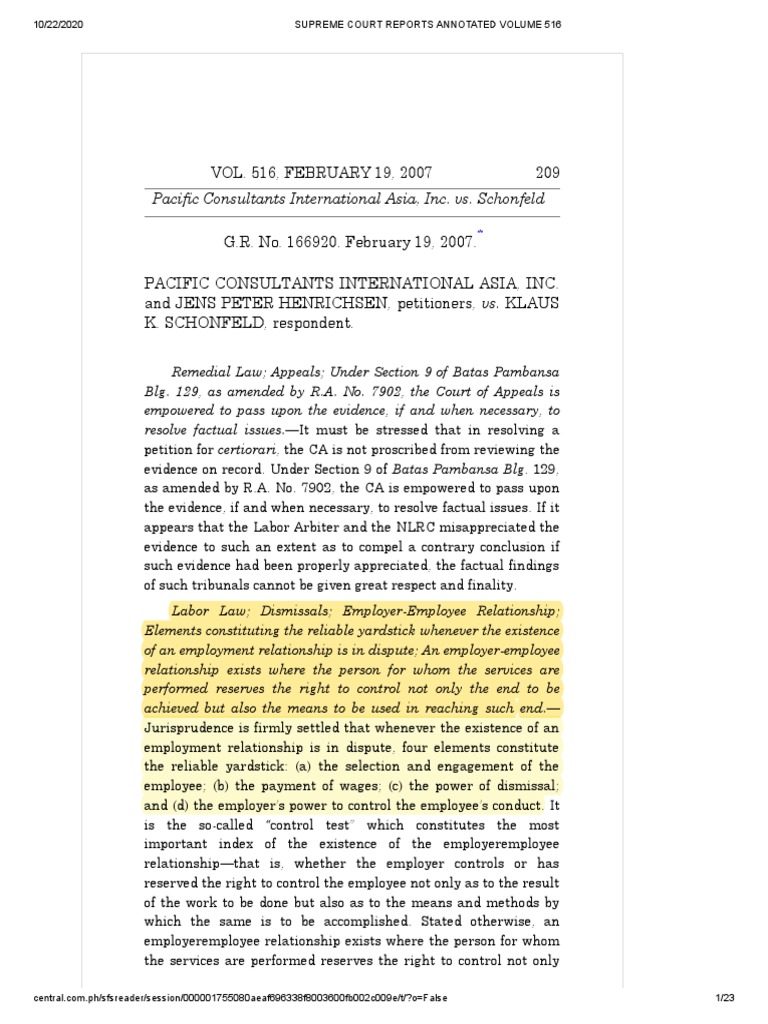 ER EE Cases Labor Escra Full Text | Download Free PDF | Arbitration ...