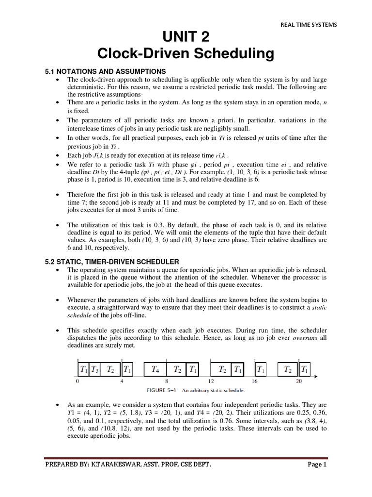 Unit 2 Clock-Driven Scheduling: 5.1 Notations and Assumptions | PDF | Vertex (Graph Theory ...