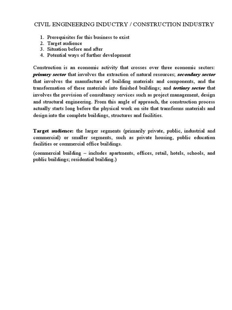 Civil Engineering Industry | PDF