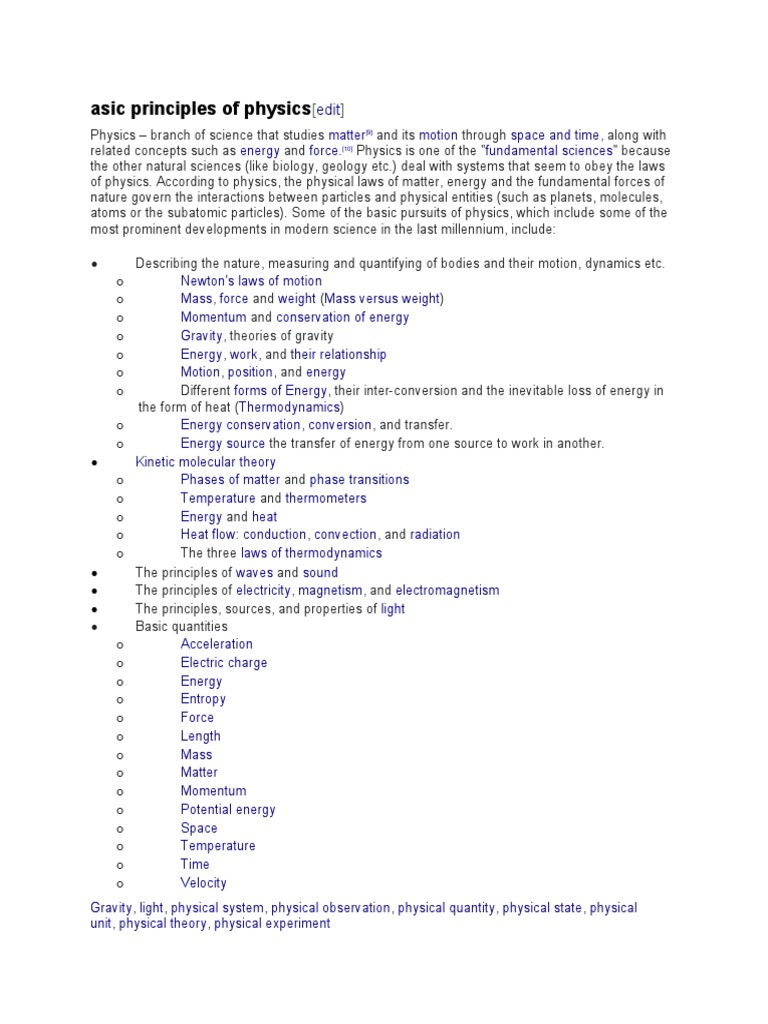 Basic Principles of Physics | PDF | Special Relativity | Momentum