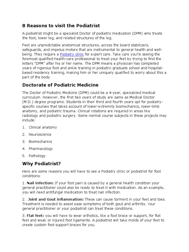 8 Reasons To Visit The Podiatrist | PDF