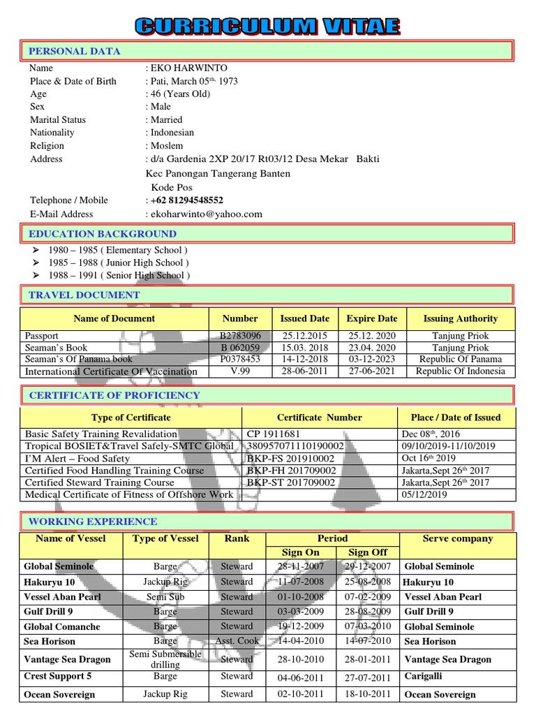 1.CV Eh 05062020 | PDF