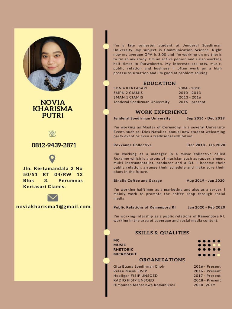CV Novia Kharisma PDF | PDF | Entertainment (General)