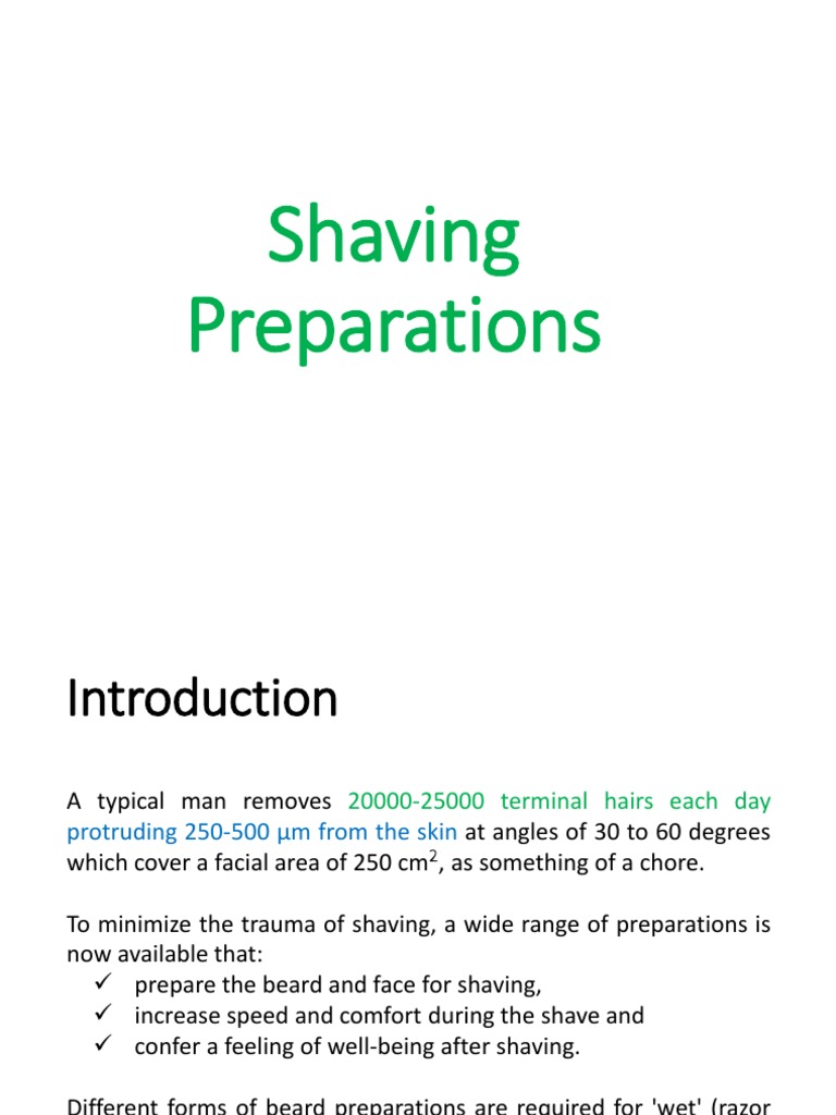 Shaving-Preparation Lecture | PDF | Shaving | Chemical Substances