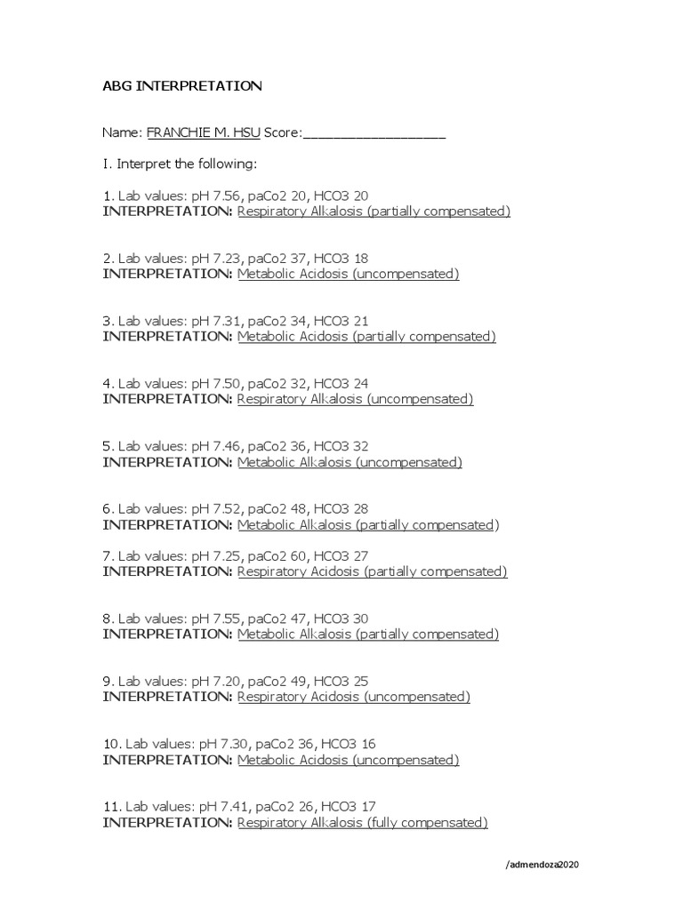 ABG INTERPRETATION GUIDE | PDF | Breathing | Respiratory System