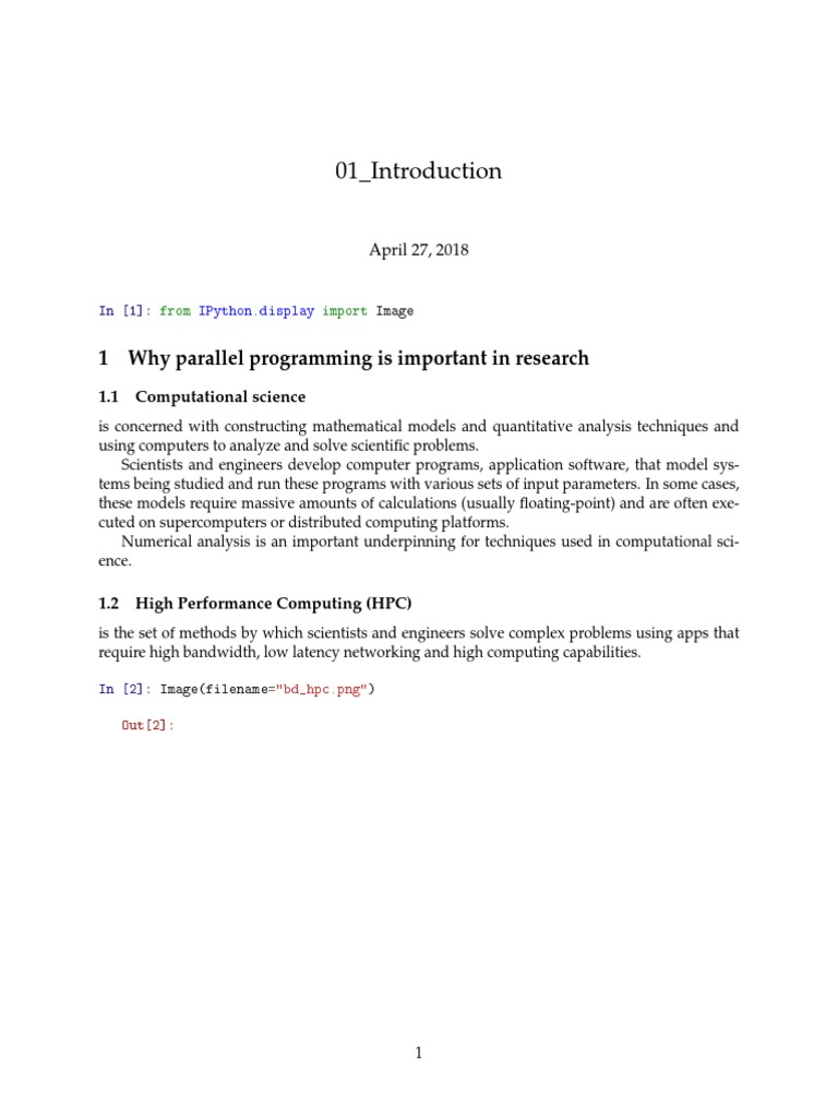 01 - Introduction: 1 Why Parallel Programming Is Important in Research | PDF | Parallel ...