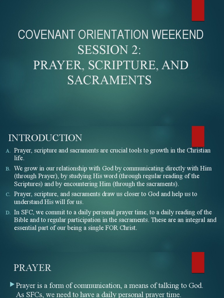 SFC Covenant Orientation Weekend | PDF | Humility | Prayer