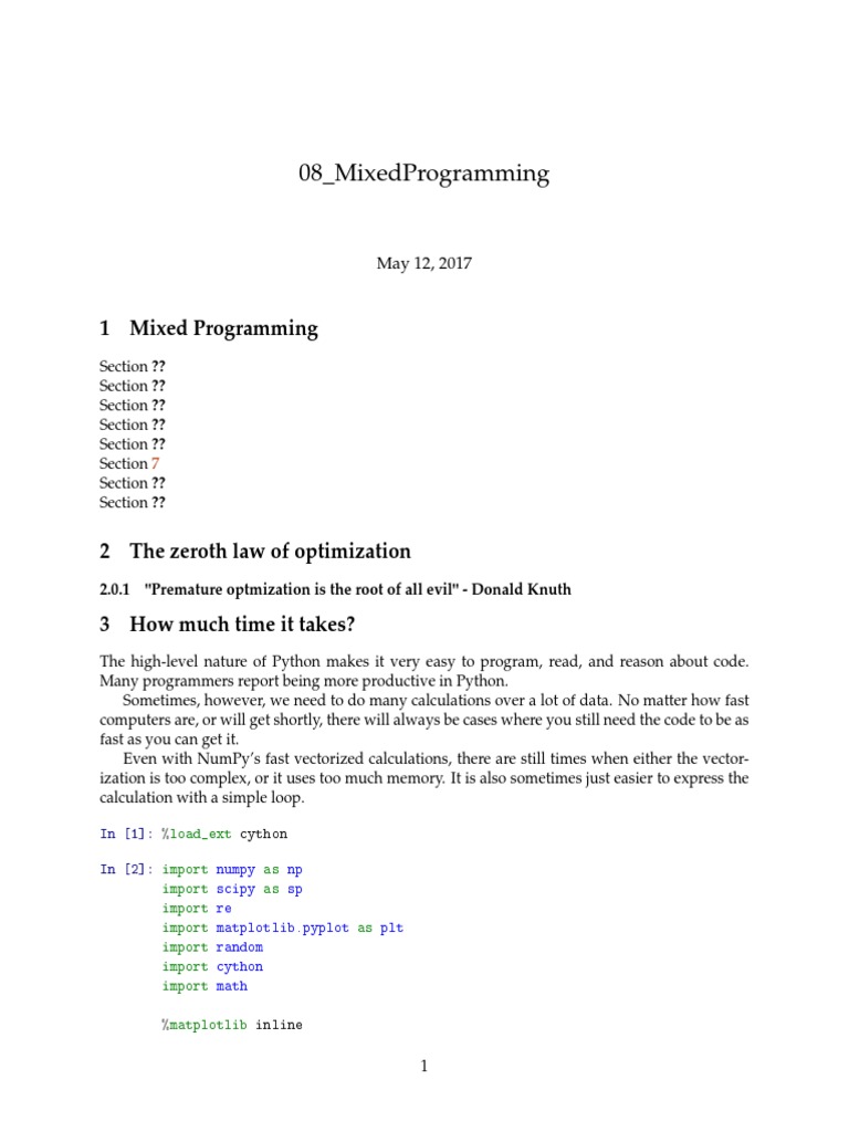 08 - Mixedprogramming: 1 Mixed Programming | PDF | Thread (Computing ...