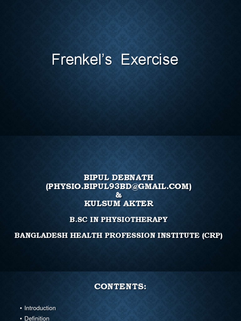 Frenkel's Exercise | PDF | Anatomical Terms Of Motion | Foot