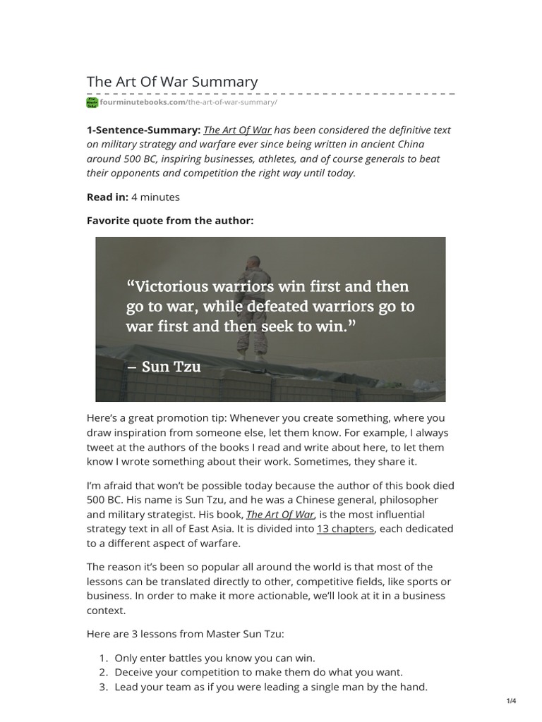 The Art of War Summary PDF | PDF | The Art Of War | Military