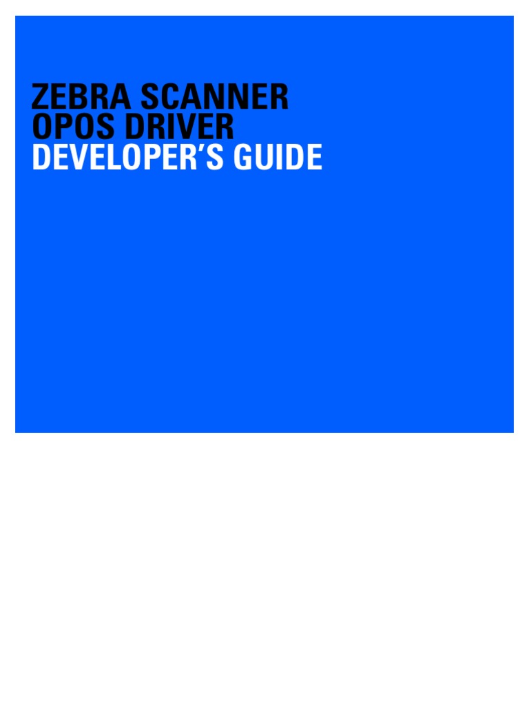 ZEBRA OPOS Driver Developer's Guide | PDF | Image Scanner | Barcode