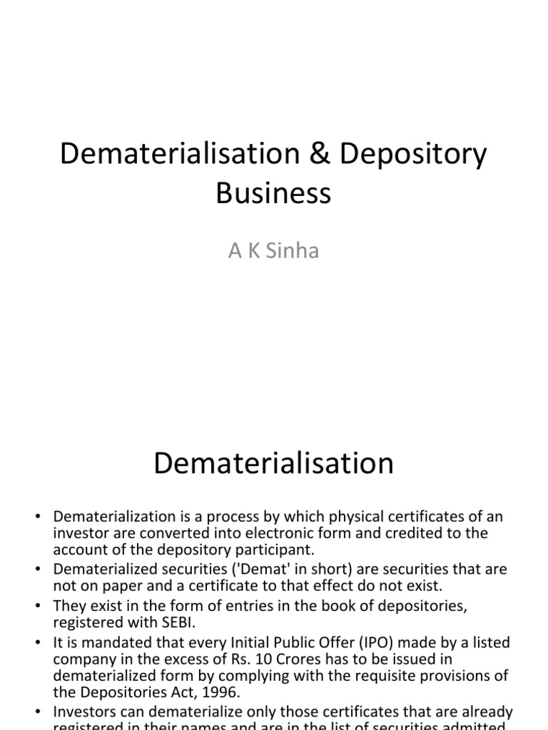 A Comprehensive Overview of the Dematerialization Process and Role of ...