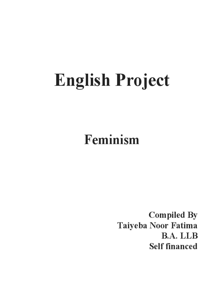 English Project: Feminism | PDF | Feminism | Gender Studies