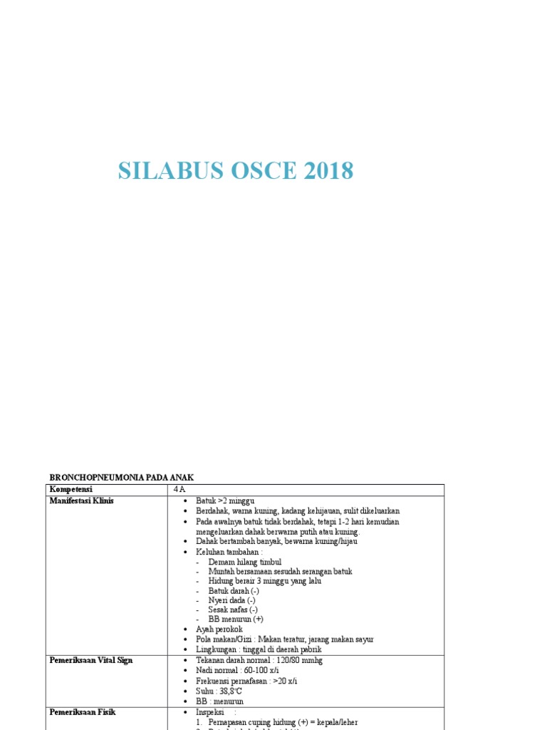 Osce Silabus - Oscee PDF | PDF